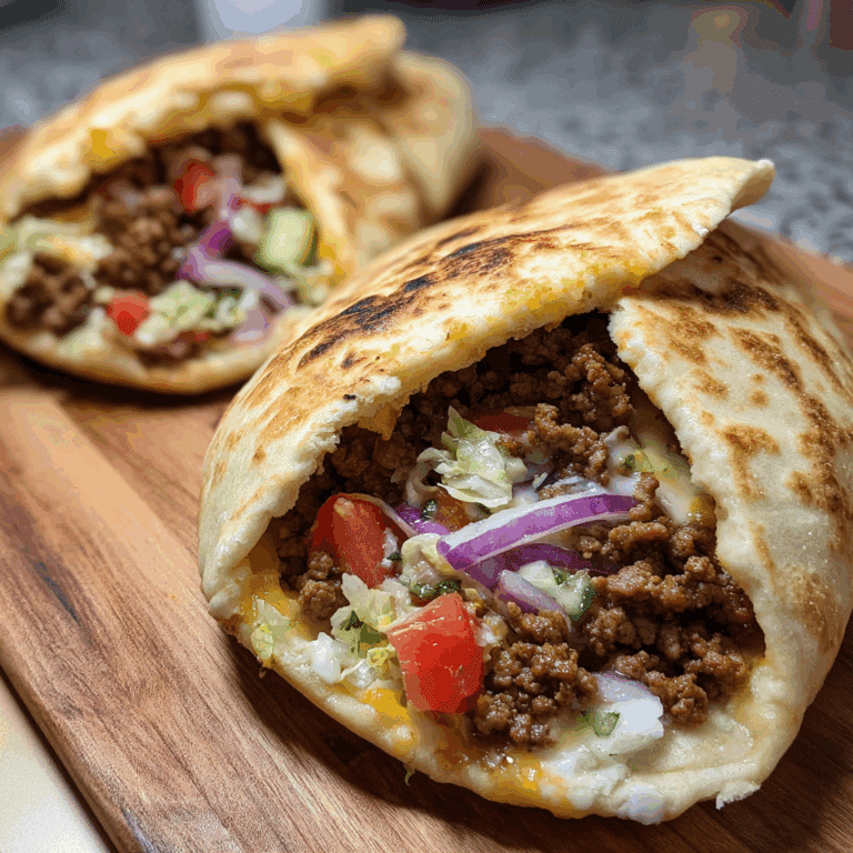 Easy Mediterranean Ground Beef Pita Pockets